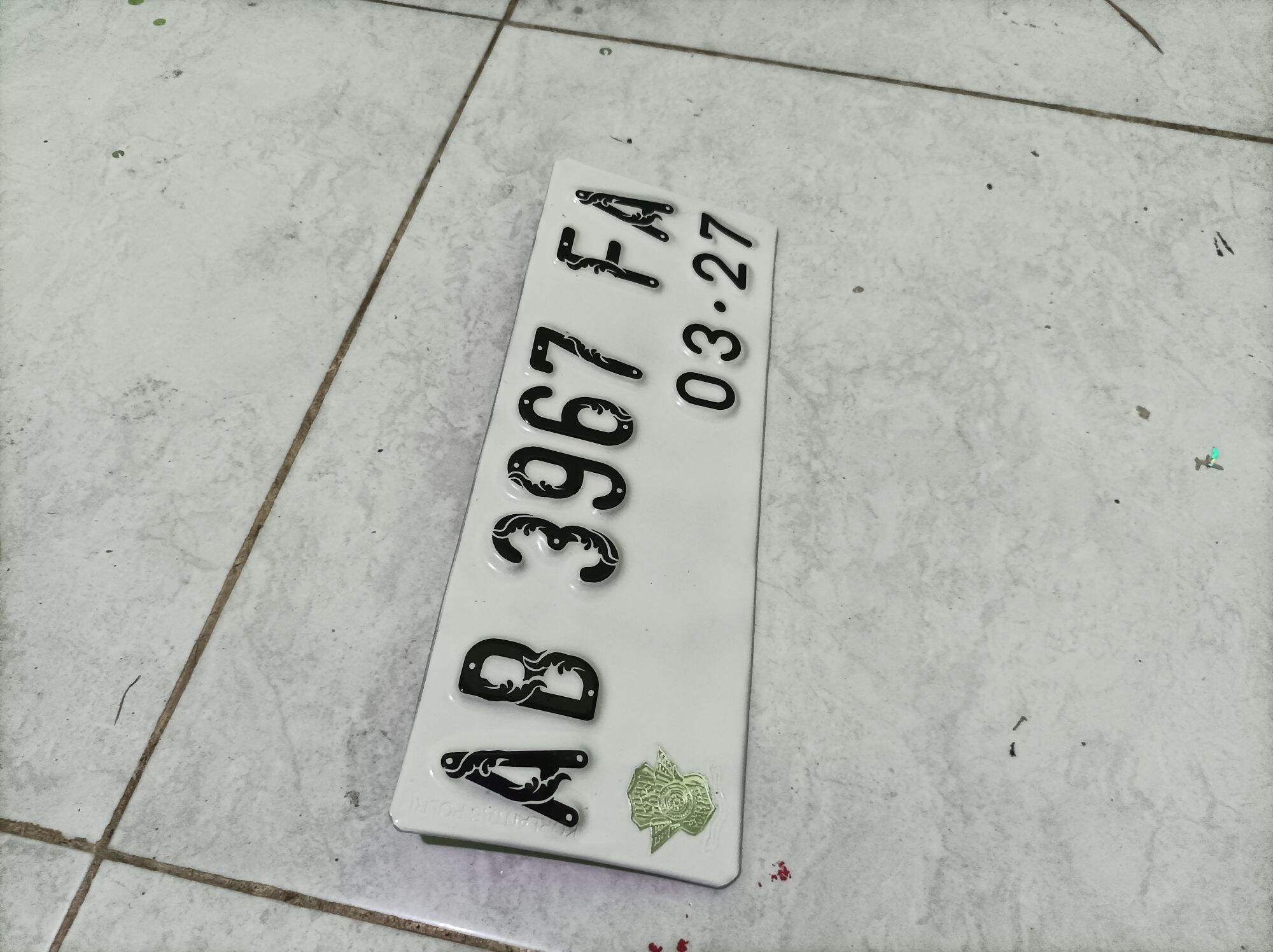 plat motor putih custom | Lazada Indonesia