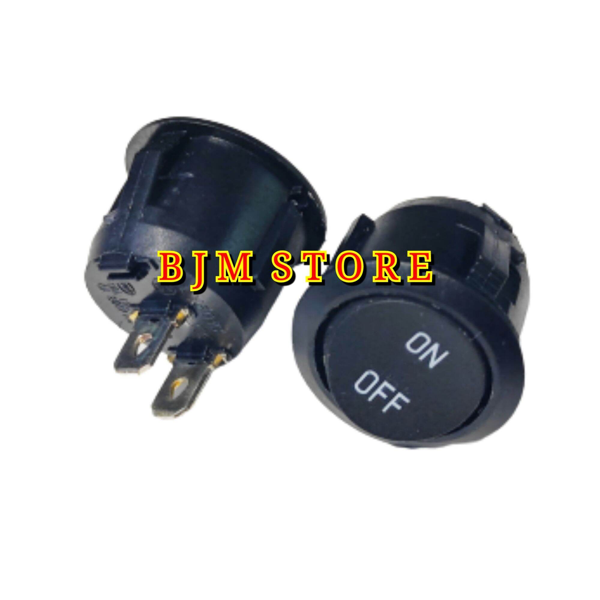 10 PCS Saklar Bulat ON OFF 2 Pin BESAR (Warna Hitam) / Saklar Switch ON ...