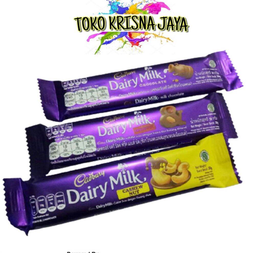 CADBURRY DAIRY MILK CHOCOLATE CASHEW NUT | FRUIT & NUT | NETTO 30 GR ...