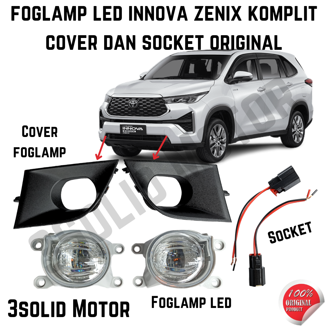 FOGLAMP LED INNOVA ZENIX KOMPLIT COVER DAN SOCKET ORIGINAL | Lazada ...