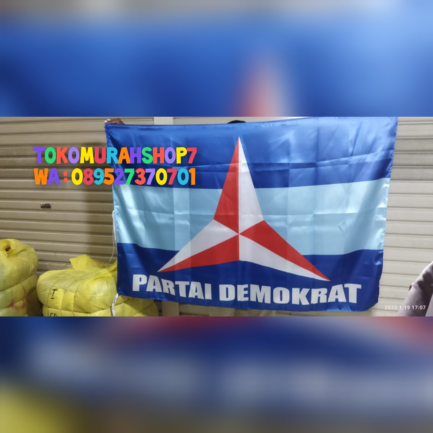 BENDERA PARTAI DEMOKRAT UKURAN 150 X 100 BAHAN SATIN | Lazada Indonesia