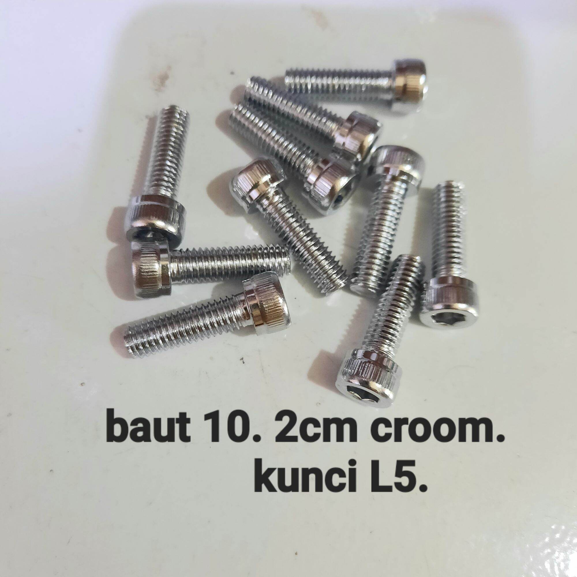baut 10. 2cm croom L5 isi 10pcs | Lazada Indonesia