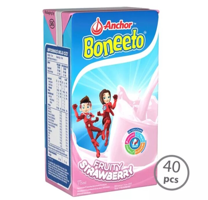 SUSU BONETO UHT RASA STRAWBERRY 115ml isi 40 pcs | Lazada Indonesia