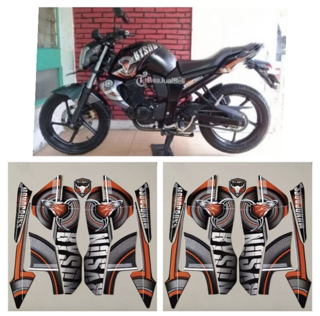 STIKER STRIPING YAMAHA BYSON 2013 2014 HITAM OREN STANDAR | Lazada ...