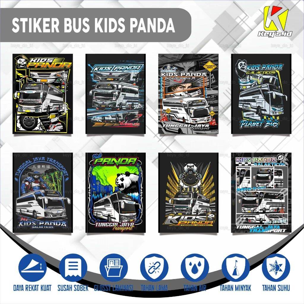 STIKER BUS KIDS PANDA TUNGGAL JAYA ISI 6 PCS, STIKER BUS MANIA, STIKER ...
