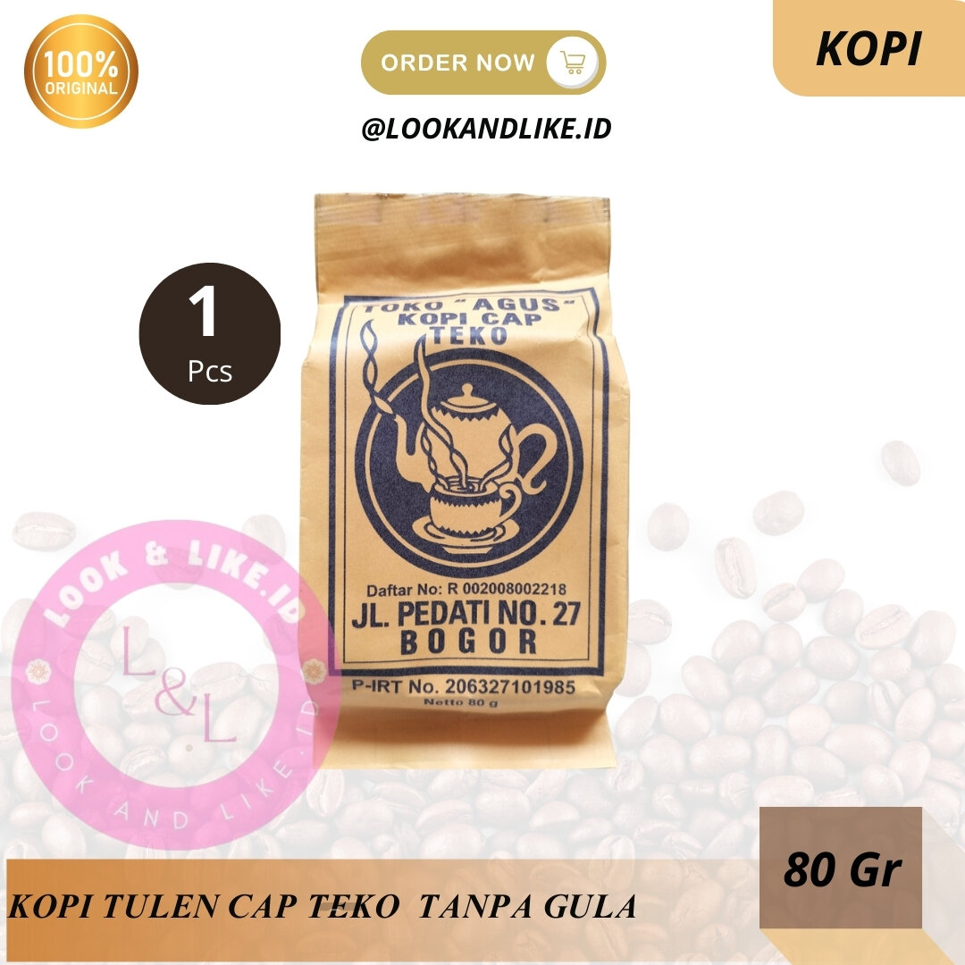 Kopi Cap Teko Toko Agus 1 Bungkus 80 Gram Tanpa Gula Kopi Legend Khas ...