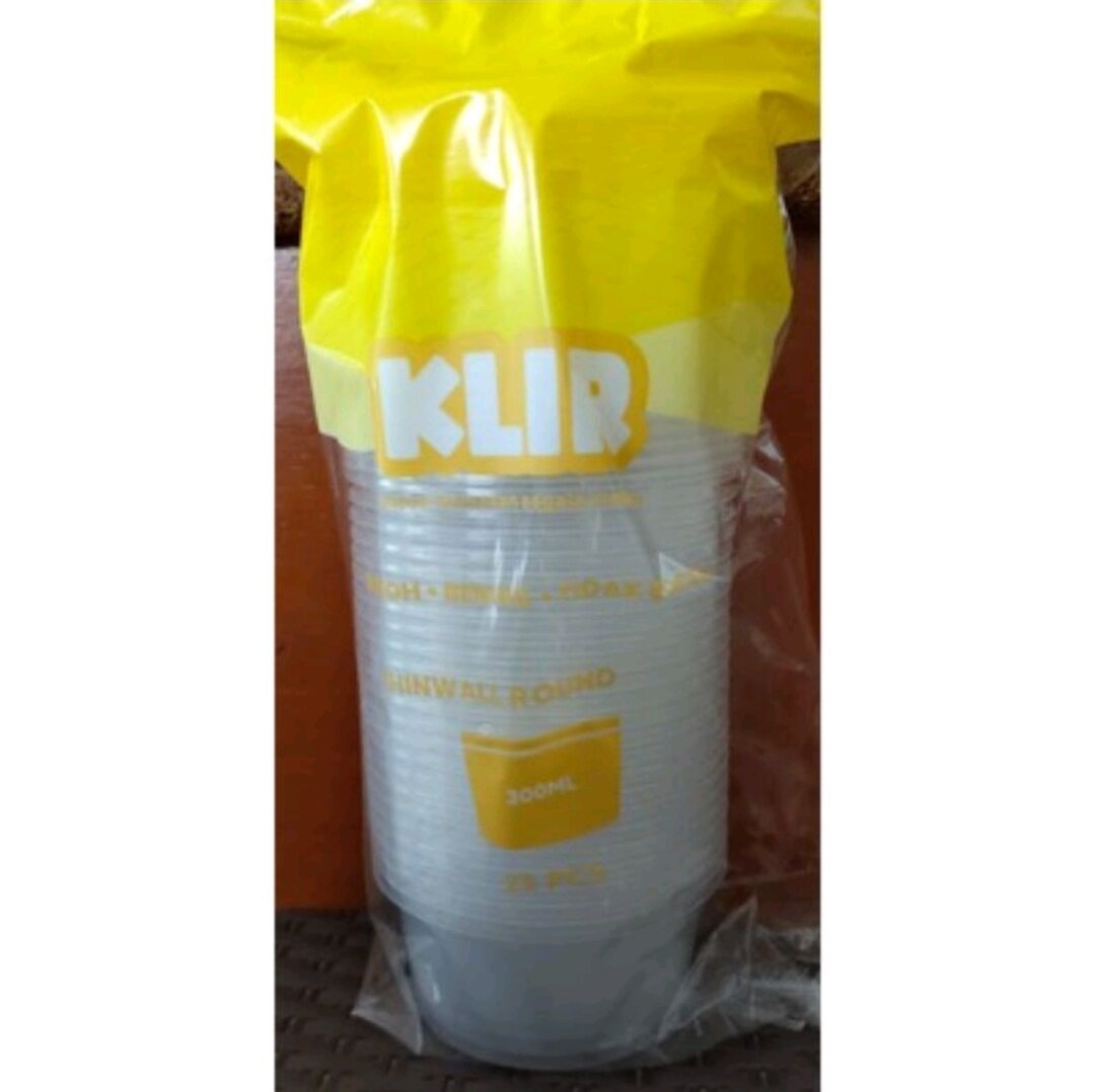 Thinwall BULAT DATAR KLIR 300ml +Tutup / Round /Mangkok datar | Lazada ...