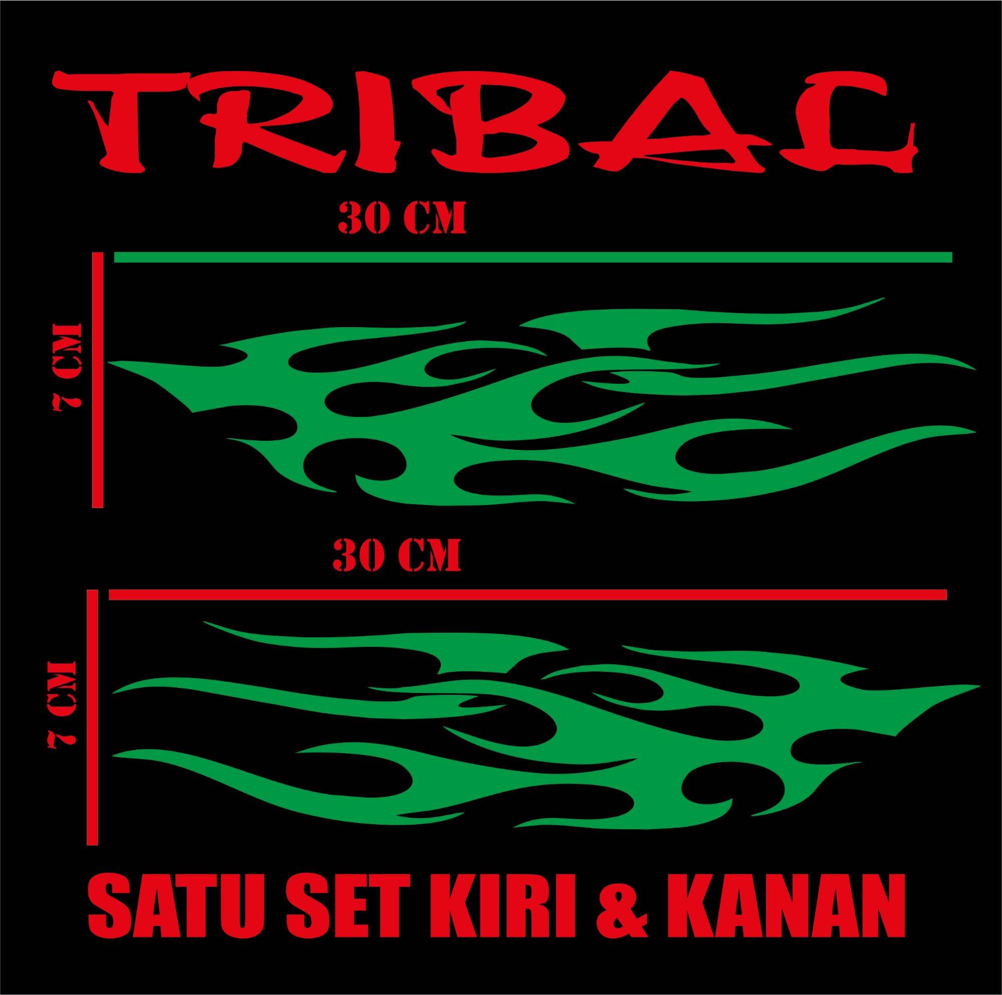 CUTTING STICKER TRIBAL STICKER API SATU SET KIRI DAN KANAN STIKER ...