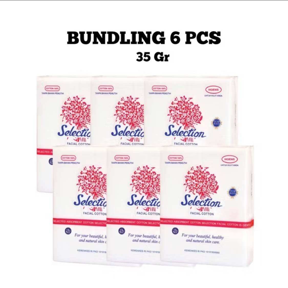 [ PAKET ISI 6 ] Kapas Selection 35GR | Kapas Spesial Pembersih Wajah ...