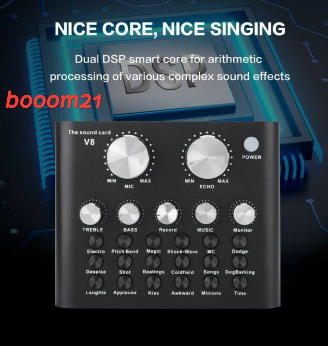 V8 Pro SoundCard Audio Mixer untuk Live Broadcast | Lazada Indonesia