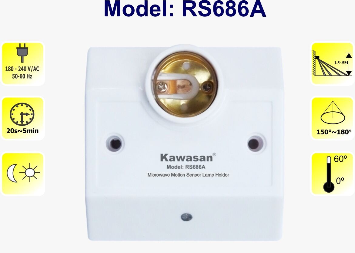 Fitting Dudukan Lampu Motion Sensor Gerak Microwave Gelombang Mikro ...