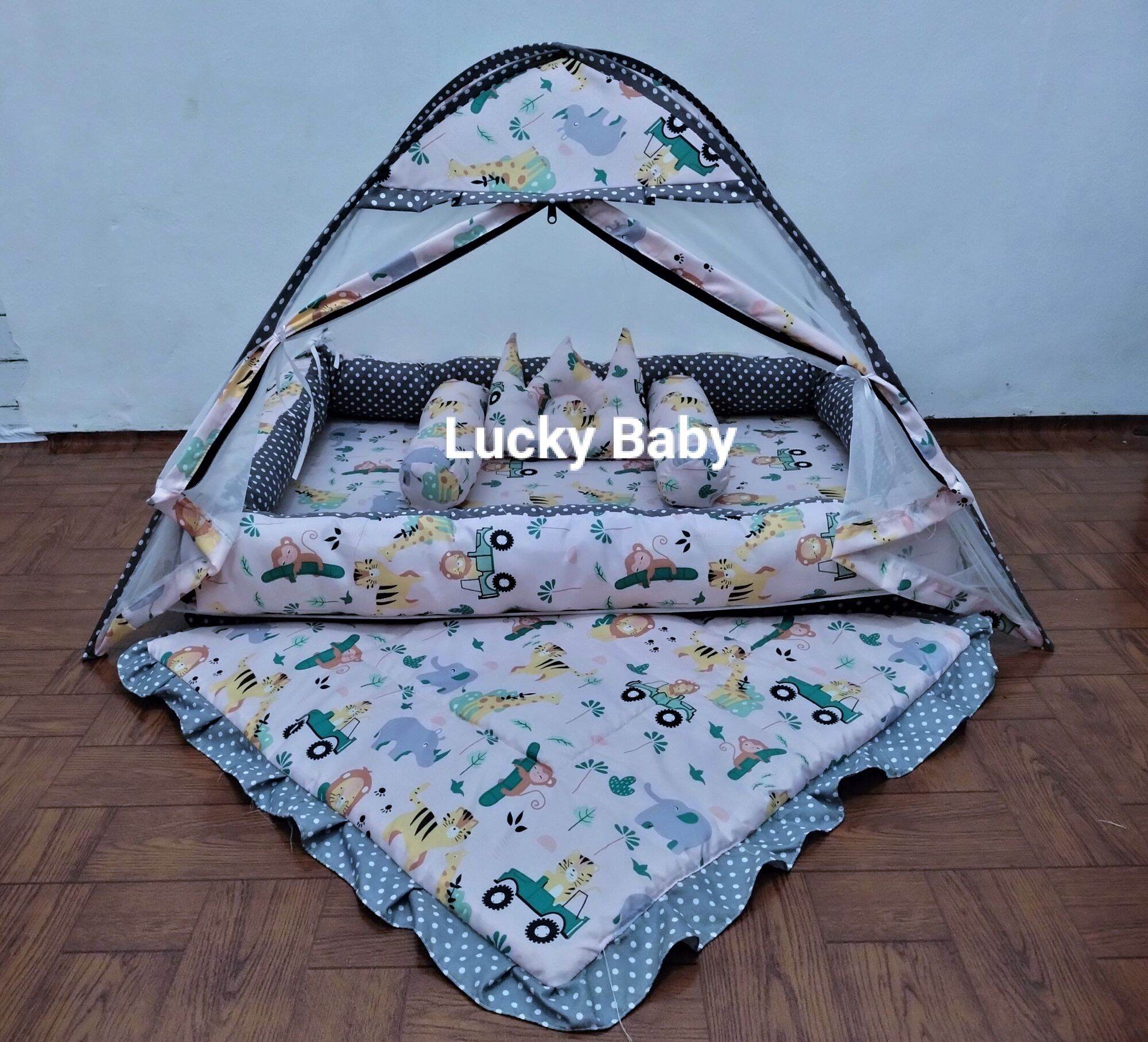 Kasur Bayi Kolam Kulambu Tenda Motif Badak peach | Lazada Indonesia