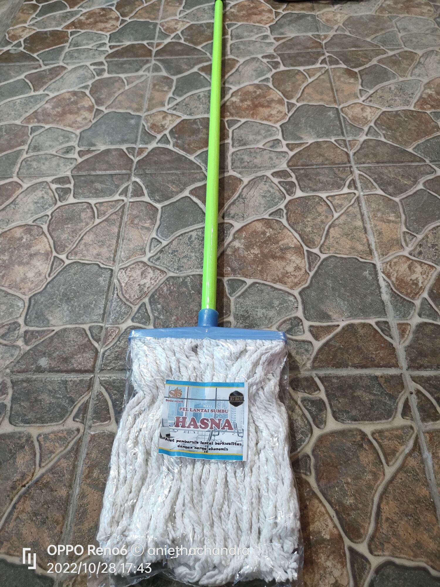 Pel Lantai Biasa Ukuran Besar 22cm/Gagang Besi/Pel Lantai Sumbu ...