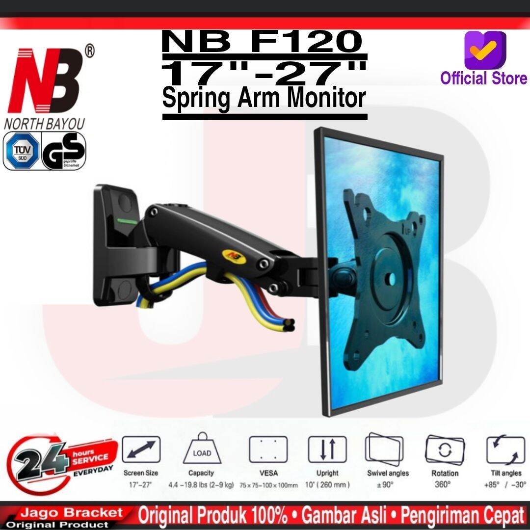 Bracket Tv Monitor North Bayou 17 - 27 inch Gas Spring Wall Mount NB ...