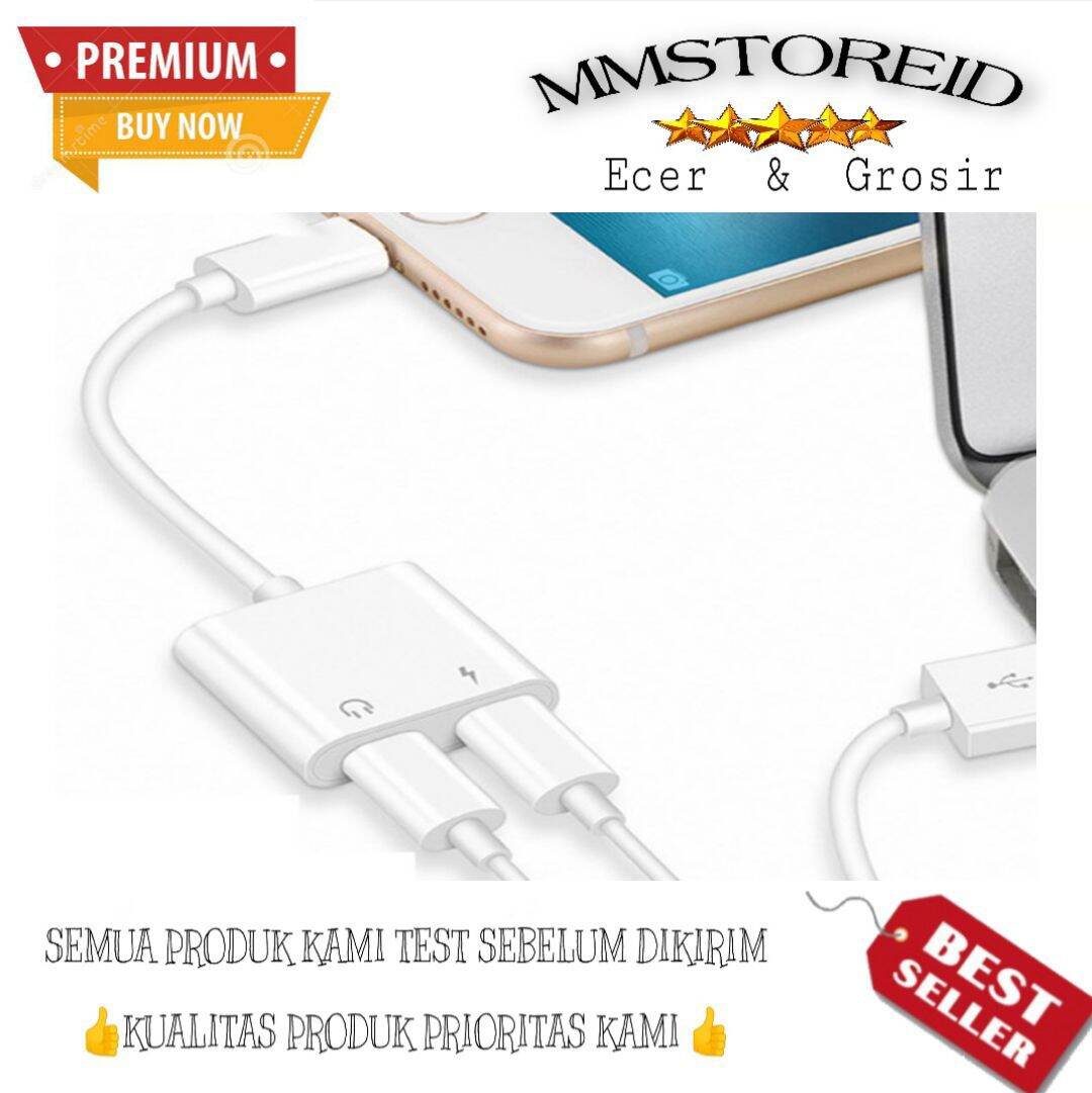 MM - DUAL CONNECTOR CONVENTER LIGHTNING AND LIGHTNING AUDIO FOR IPHONE ...