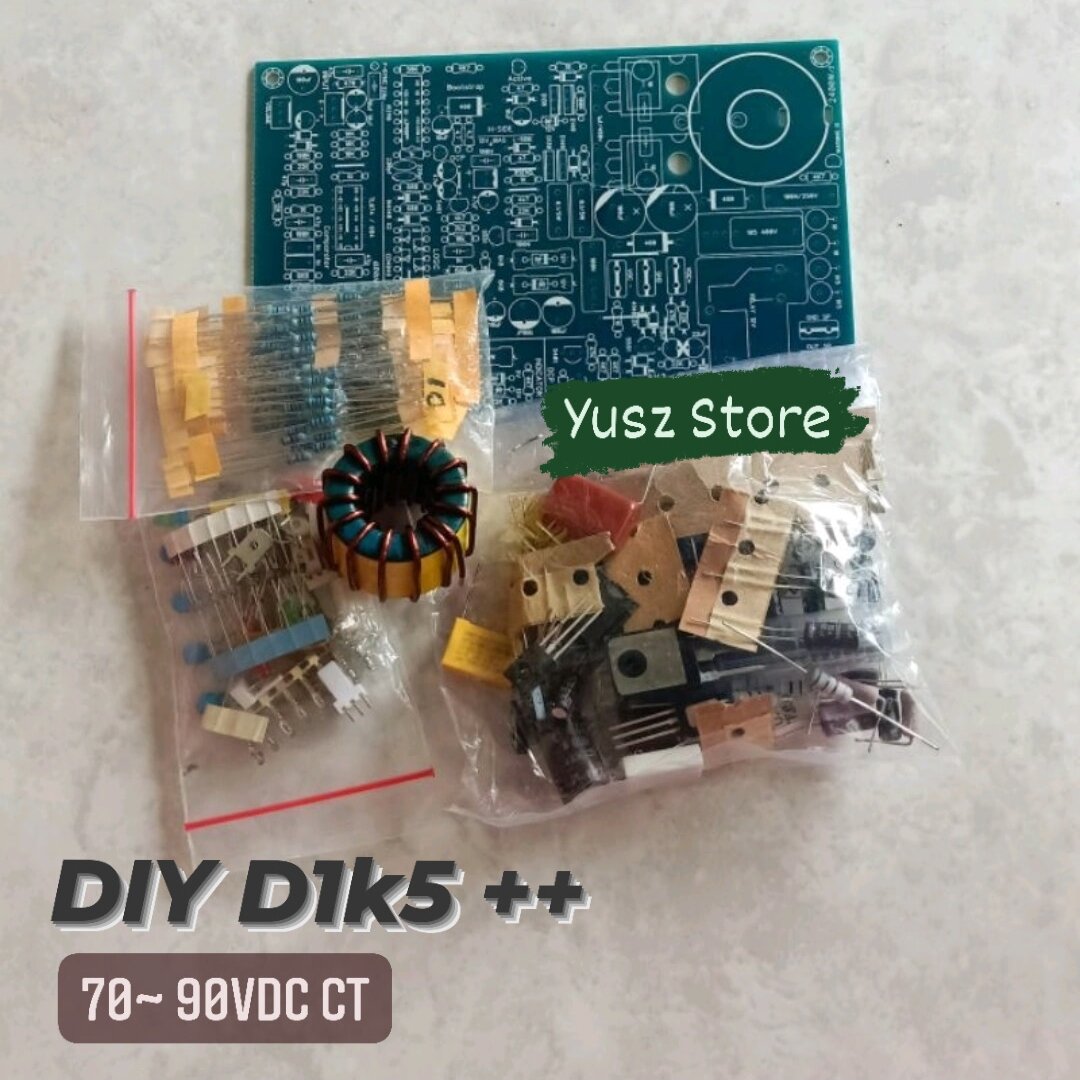 Paket DIY D1k5 Class D Power Amplifier PCB dan komponen komplit siap ...