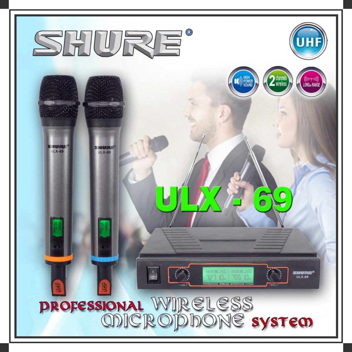 Mic Wireless ULX 69/ Microphone Double Wireless SHURE ULX - 69 | Lazada ...