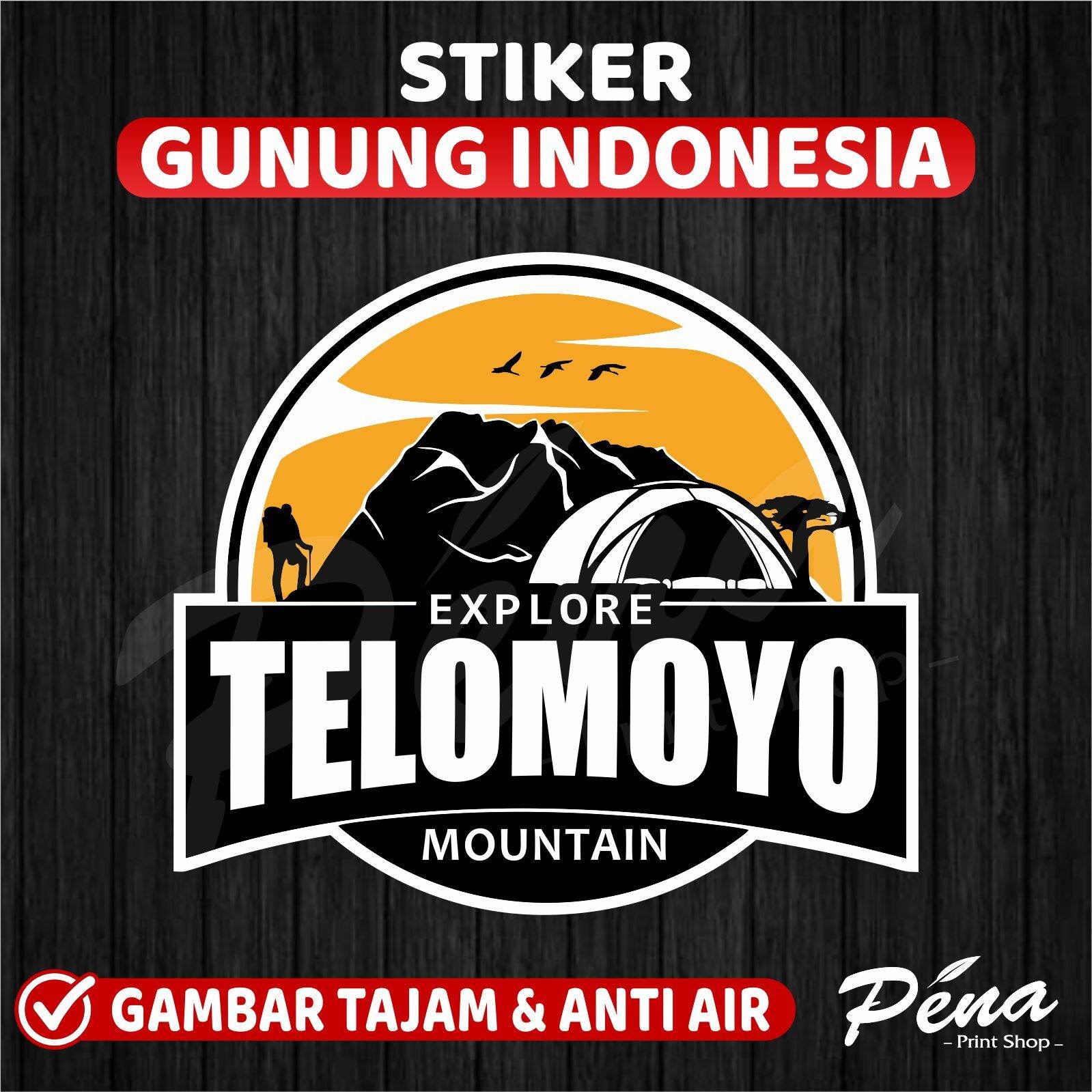 Sticker Stiker Gunung Indonesia Survival Adventure Mountain Hiking ...