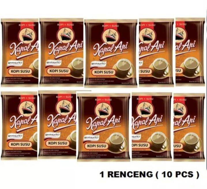 KAPAL API KOPI SUSU 1 RENCENG 10 PCS / 1 BOX ISI 12 RENCENG | Lazada ...