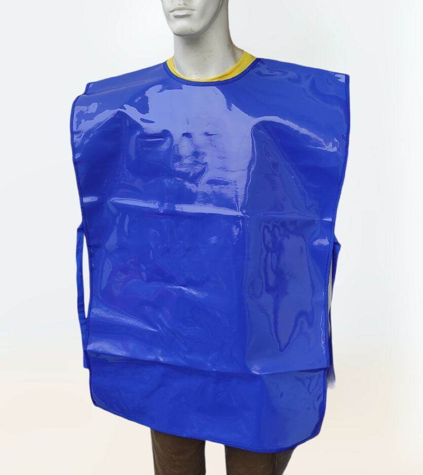 APRON DADA PONCO PVC WARNA BIRU/PELINDUNG DADA PONCO PVC BIRU | Lazada ...