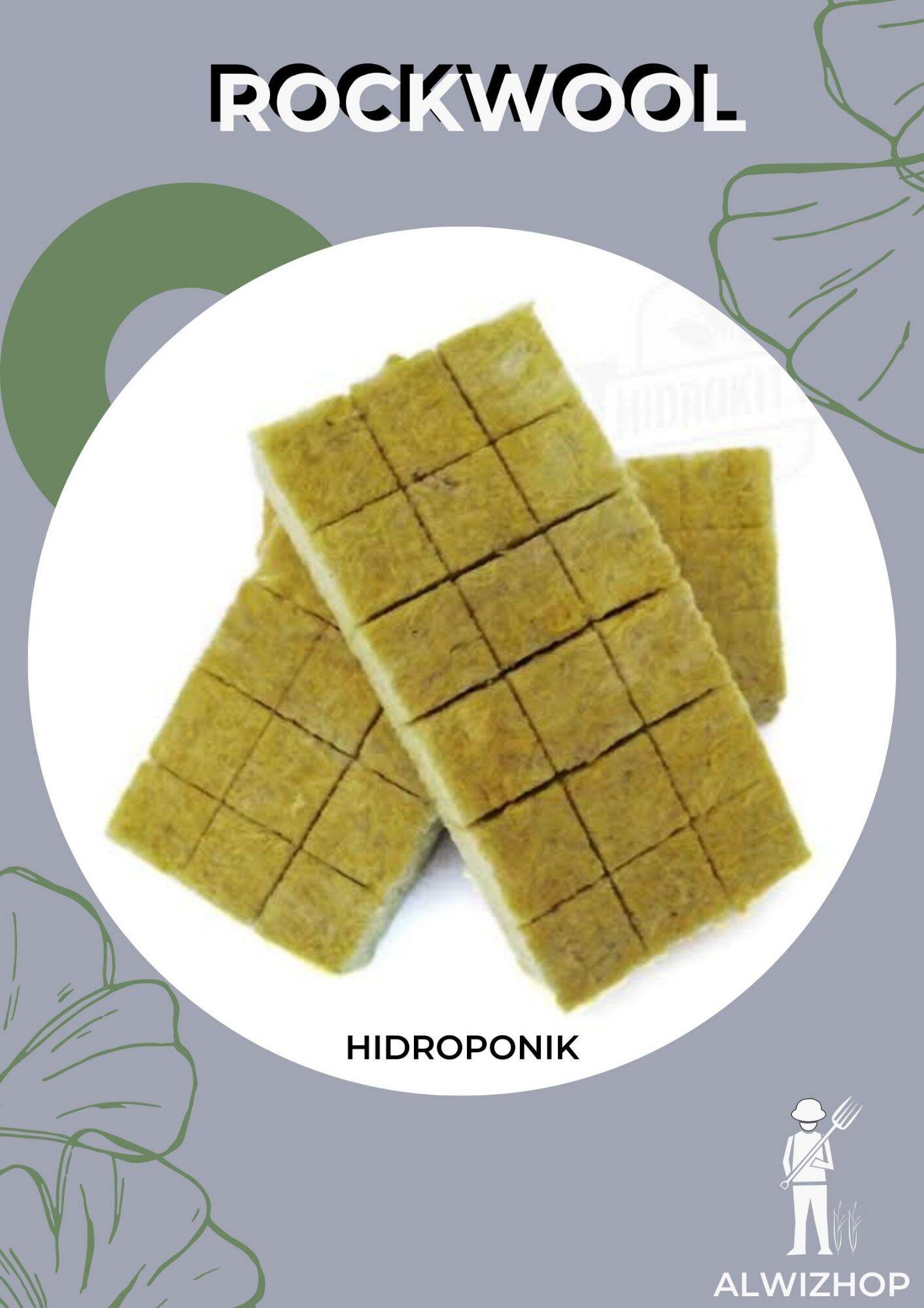 rockwool untuk media tanam hidroponik - 1 pcs isi 2 lembar ( 18 ...