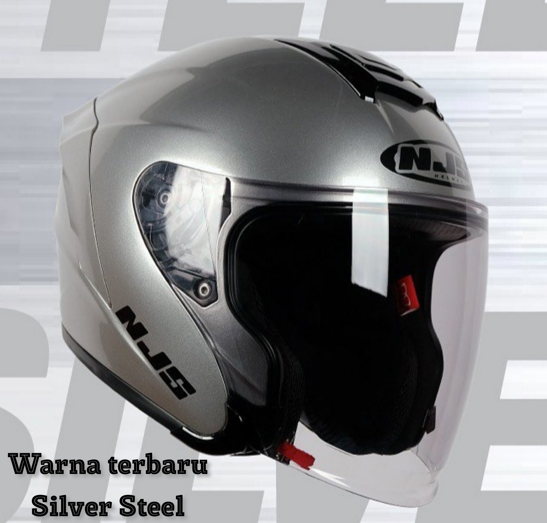 helm njs kairoz silver steel original | Lazada Indonesia