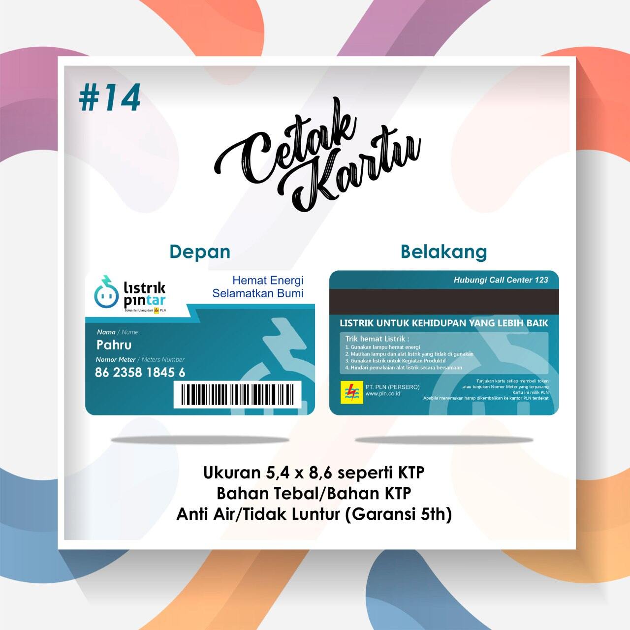 Cetak Kartu Listrik PLN Bahan PVC Tebal Sehari Jadi Bisa Satuan ...