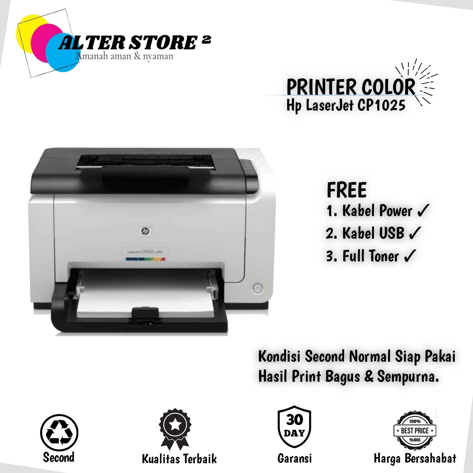 Printer HP LaserJet Color CP1025 Toner CE310A second siap pakai ...