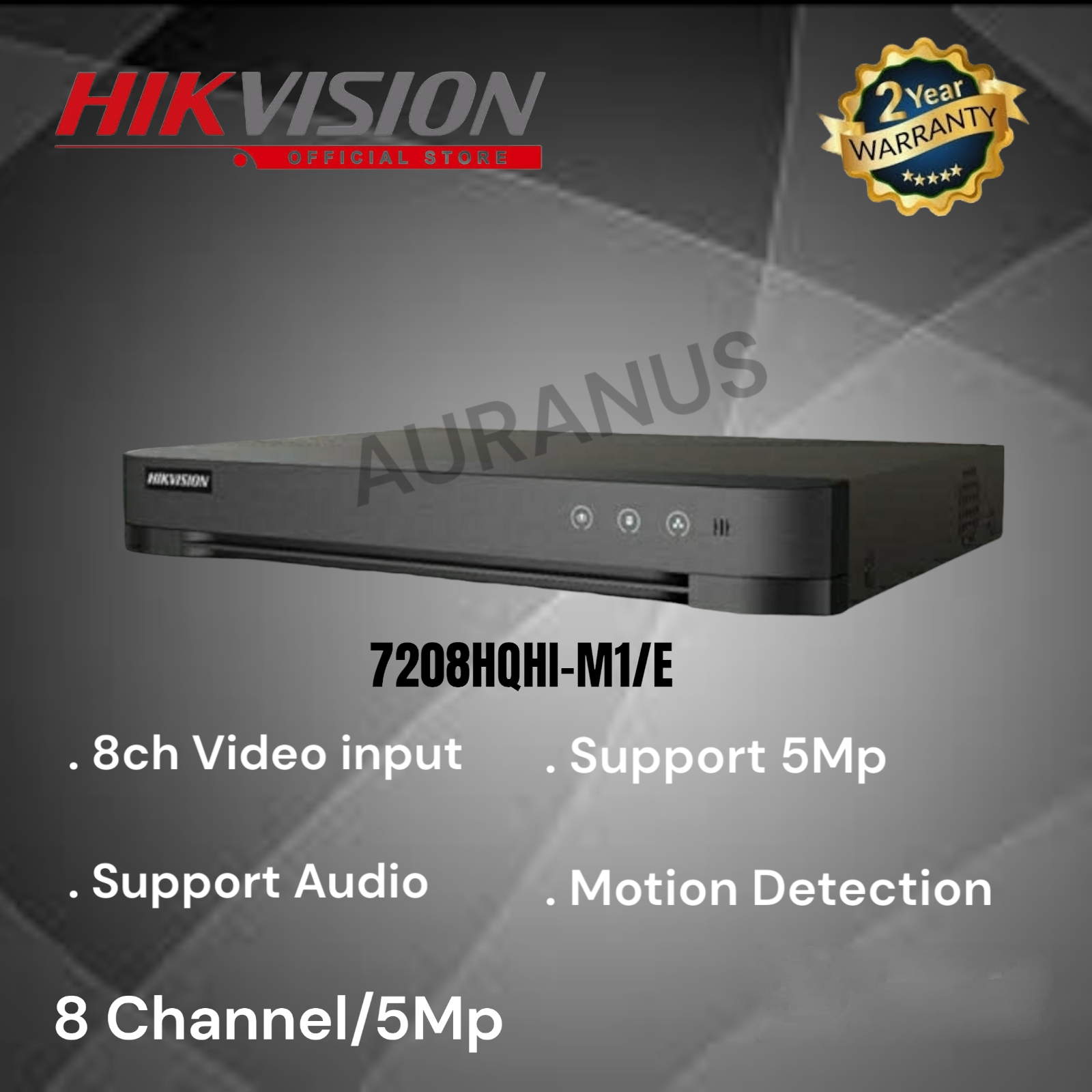 Dvr Hikvision 8ch 5mp Support Audio Camera Hikvision ids-7208HQHi-M1/e ...