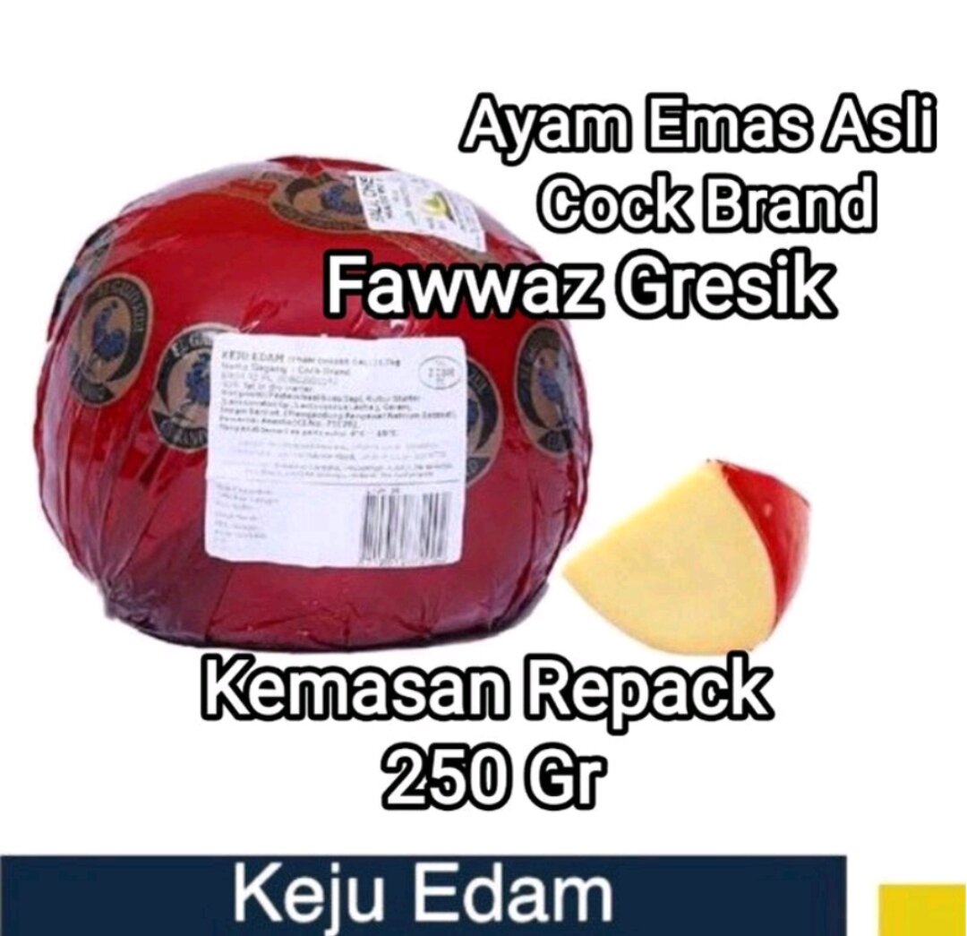 Keju Edam Bola Ayam Emas 250gr / Keju Bola Edam Brand Tua Keju Ayam ...