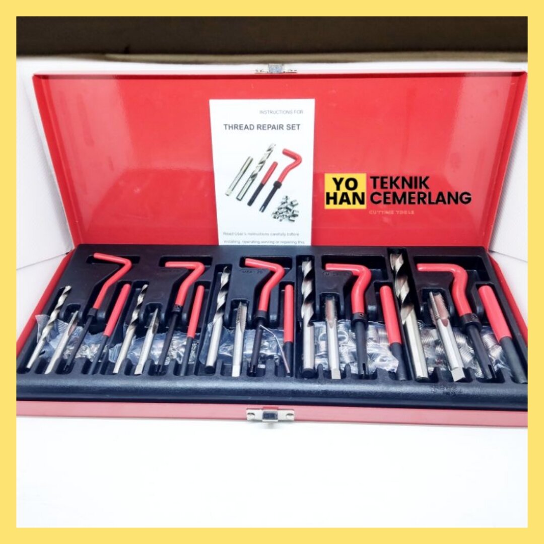 131 pcs Recoil Set M5 M6 M8 M10 M12 Alat Perbaikan Drat Baut Slek ...