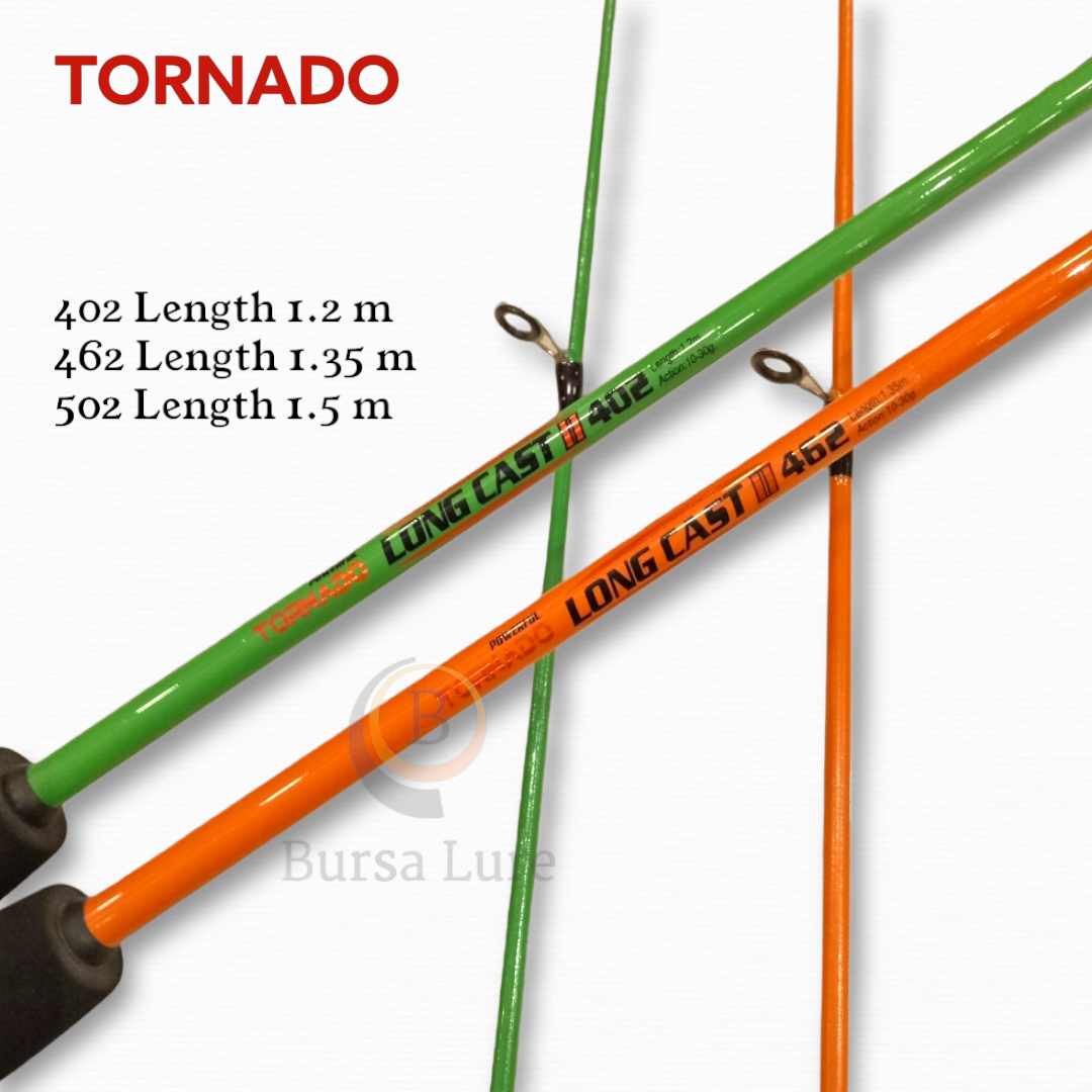 Joran Fiber Tornado Long Cast II 150 cm 10-30 Lb Stik Pancing Spinning ...