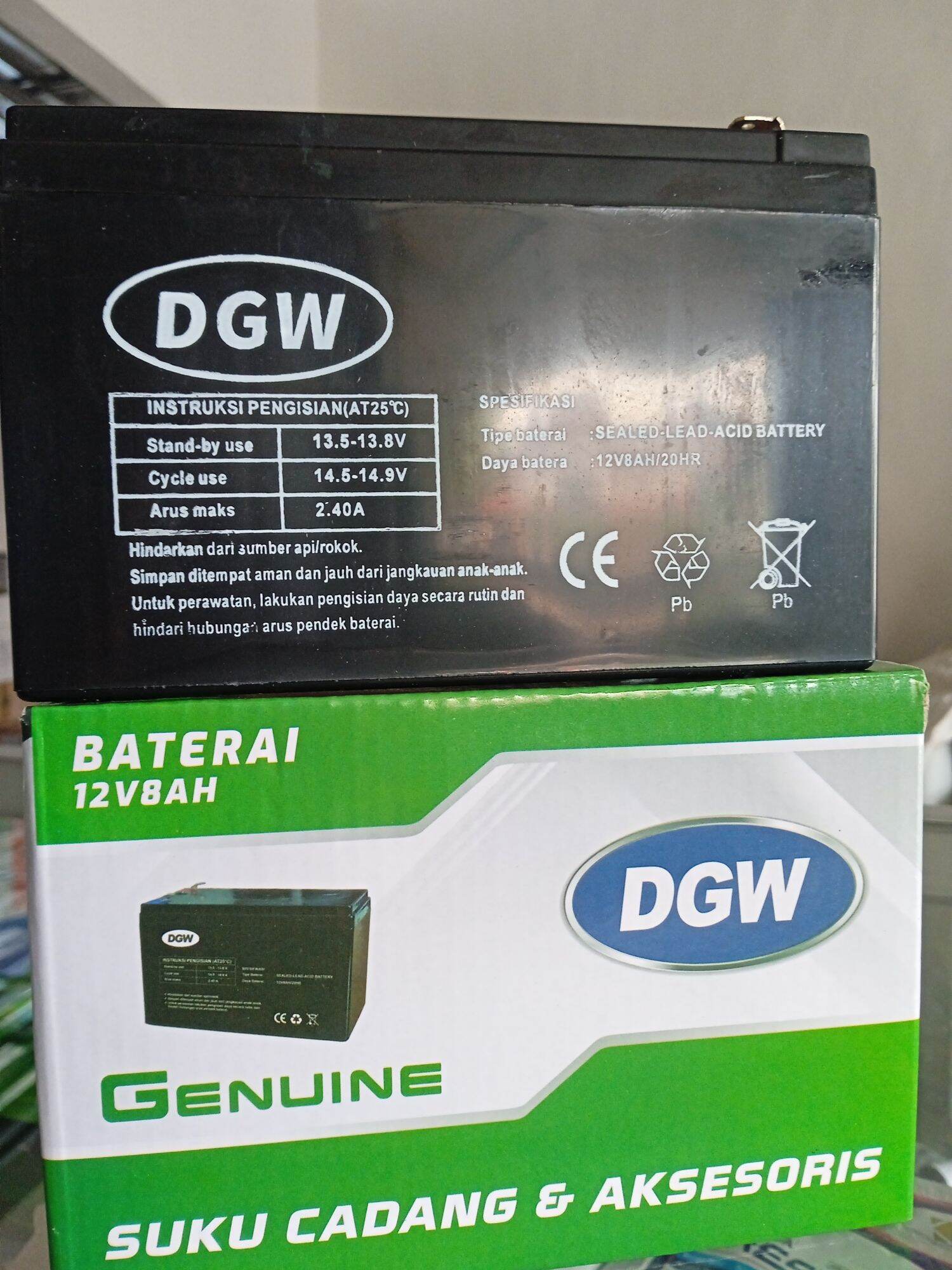 Baterai/ AKI Tangki Elektrik DGW 12V 8AH | Lazada Indonesia