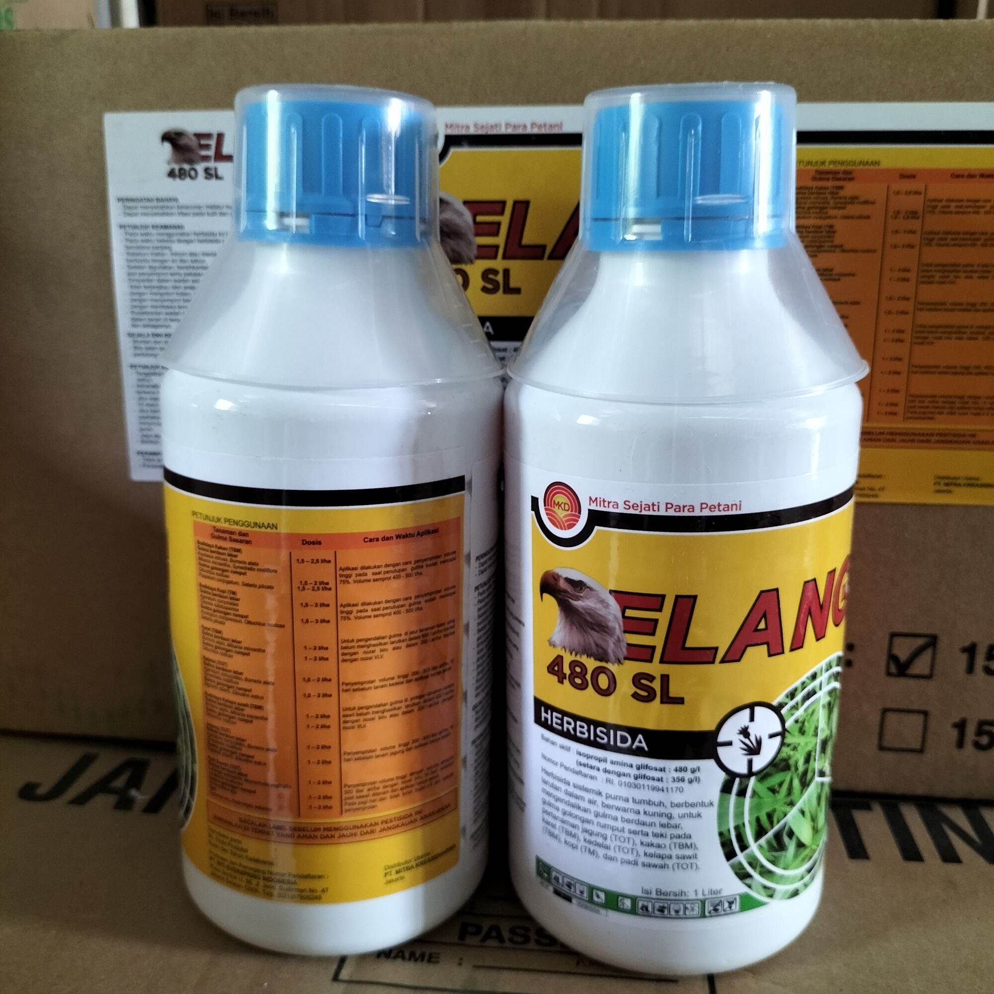 Obat Rumput Herbisida Elang 480 SL 1 Liter Pembasmi Gulma Rumput Tuntas ...