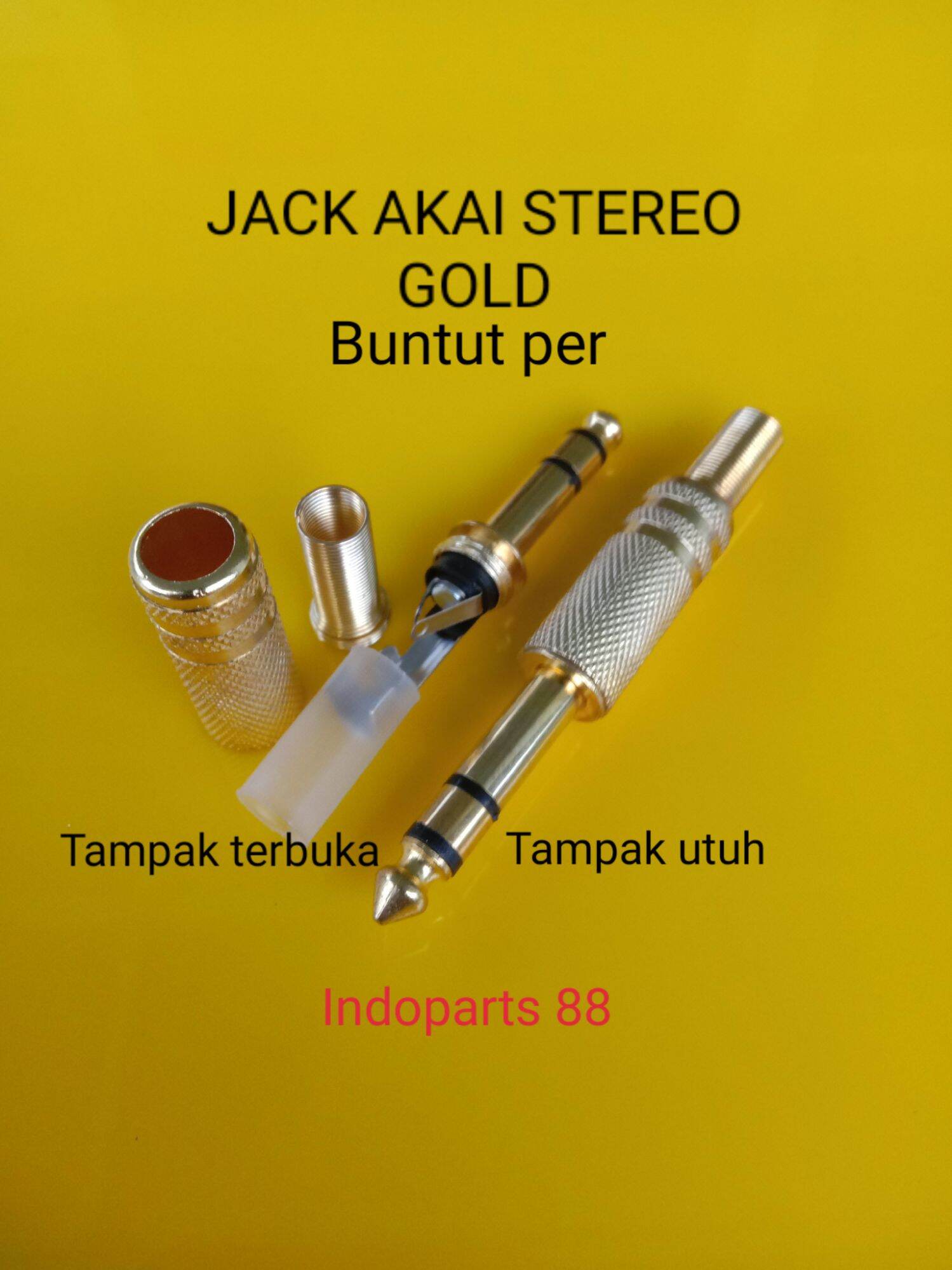 1 Buah Sambungan Mic Jack Akai Stereo Jack Mic Stereo Warna Gold Buntut Per Lazada Indonesia