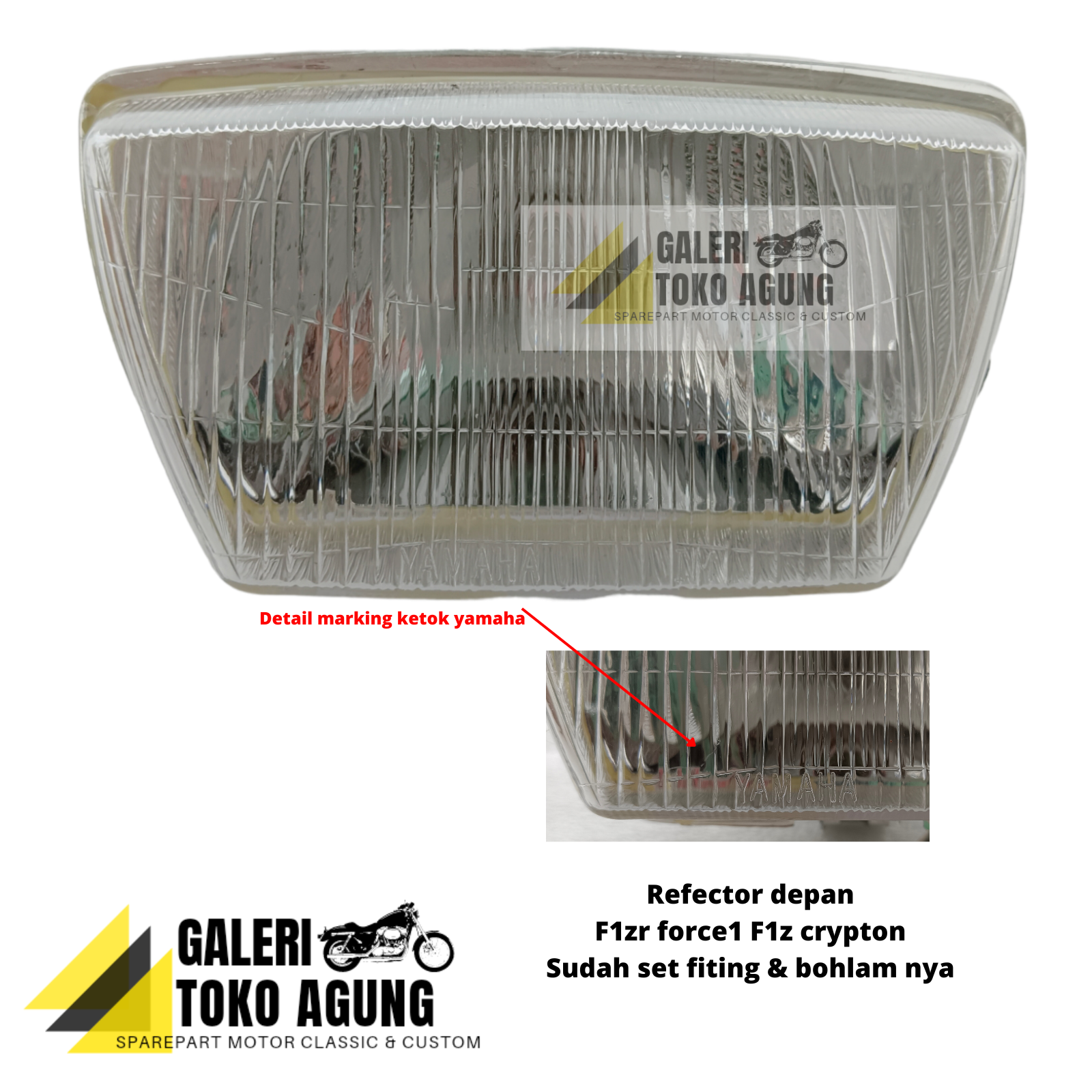 REFEKTOR LAMPU DEPAN YAMAHA F1 f1zr poswan force1 crypton ketok yamaha ...