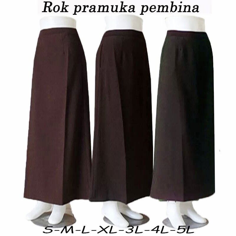 ROK PEMBINA PRAMUKA GURU MODEL A LINE BAHAN GRASELLA ROK KERJA PINGGANG ...