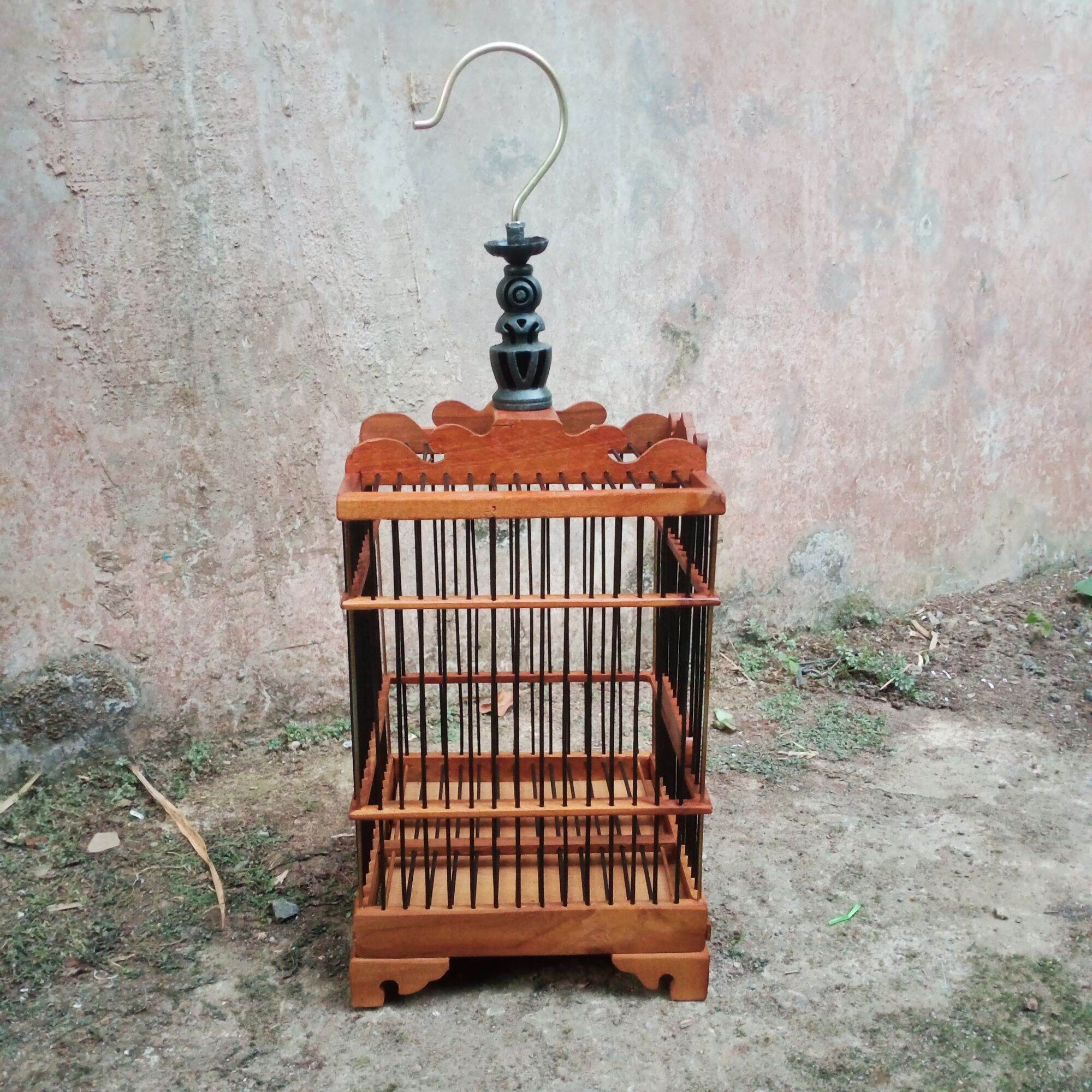 sangkar burung kecil mini kayu jati untuk burung pleci kolibri ...