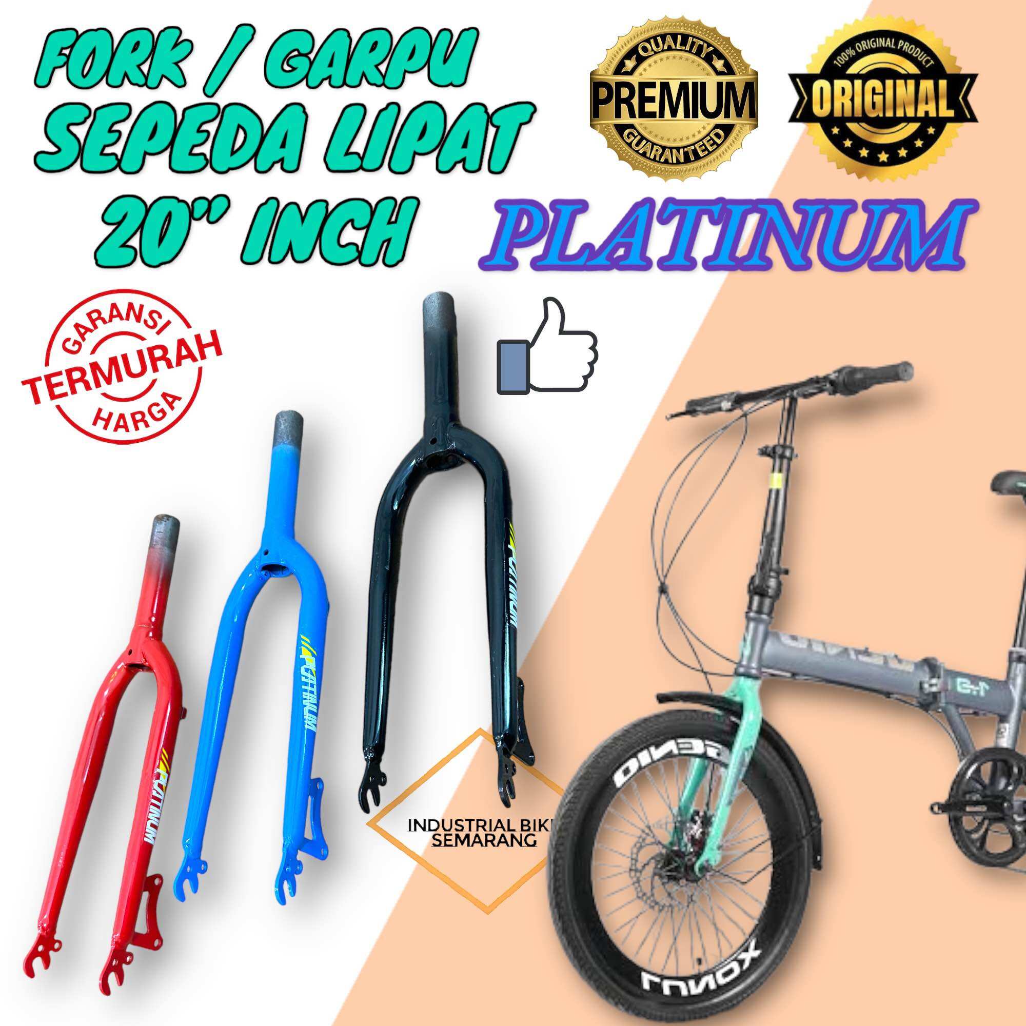 (( FORK SEPEDA LIPAT PLATINUM )) Garpu Seli 20 inch Fork Depan steel ...