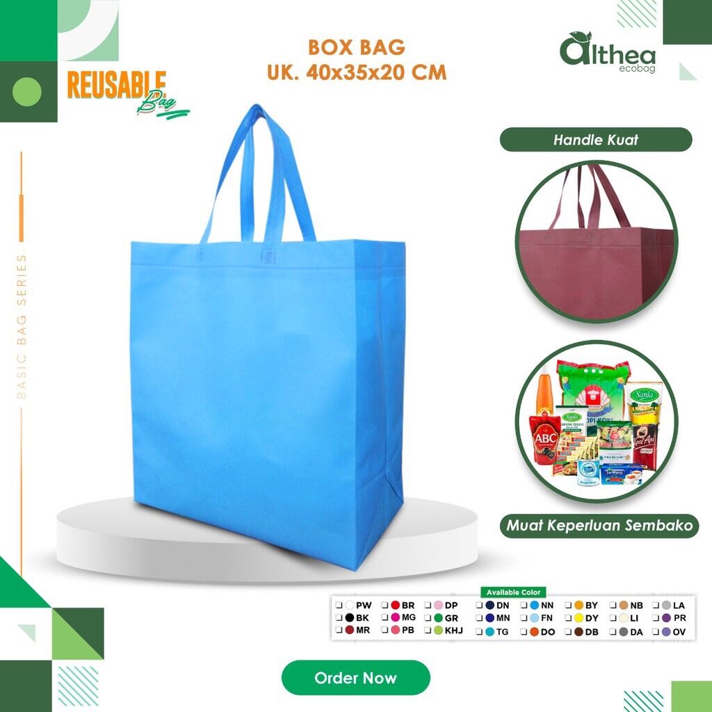 [1 Lusin] Tas Spunbond Besar Polos Ukuran 40X35X20 Tas Sembako Tas ...
