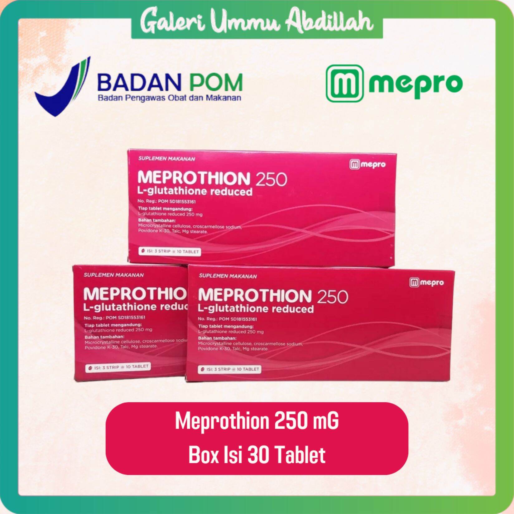 Meprothion L-Glutathion 500 Mg Meprothion 250 Mg Tablet Suplemen ...