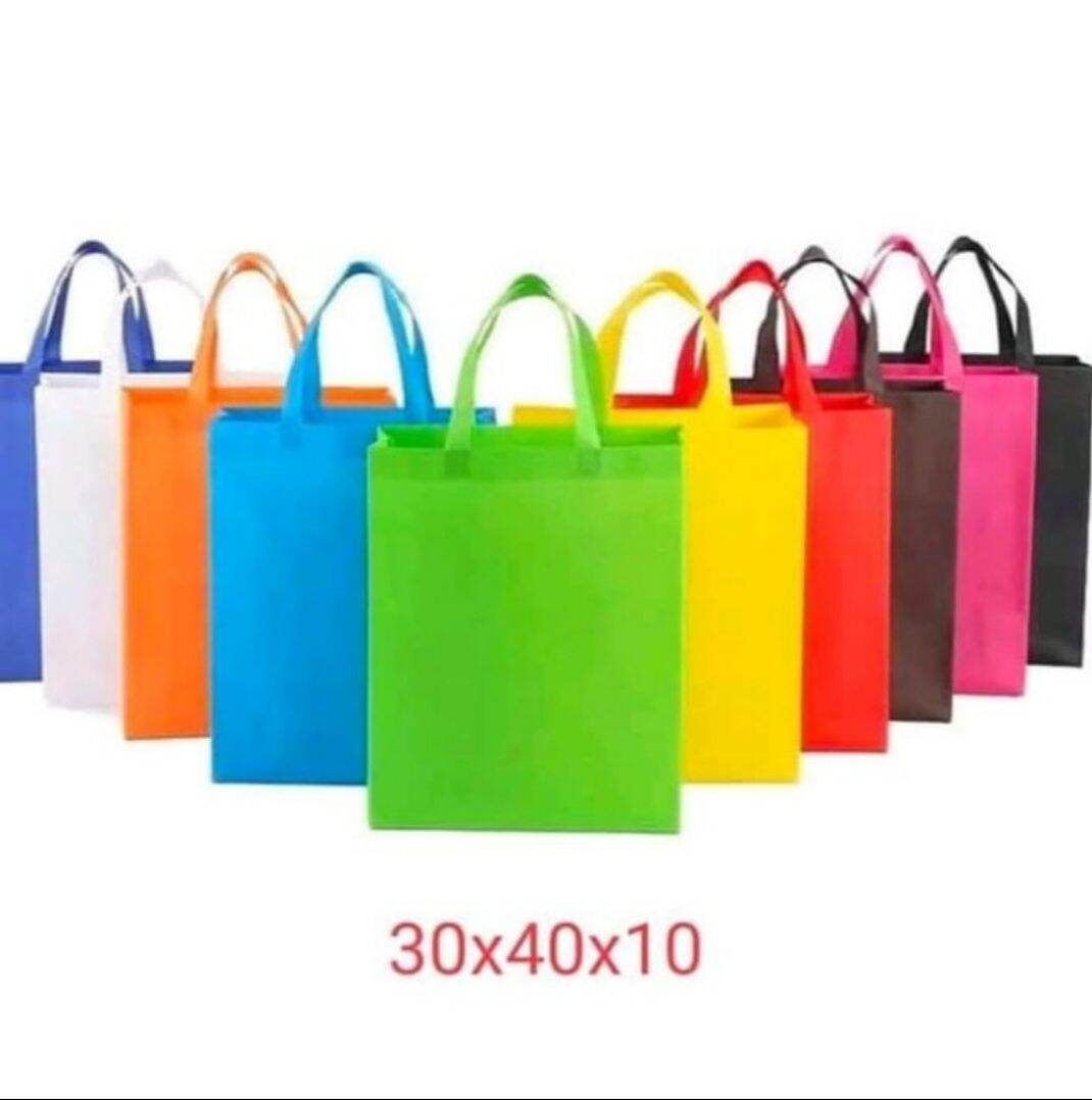 TAS KAIN SPUNBOND ULTAH 30X40 FOLIO GOODIE BAG WARNA KUNING HIJAU BIRU ...