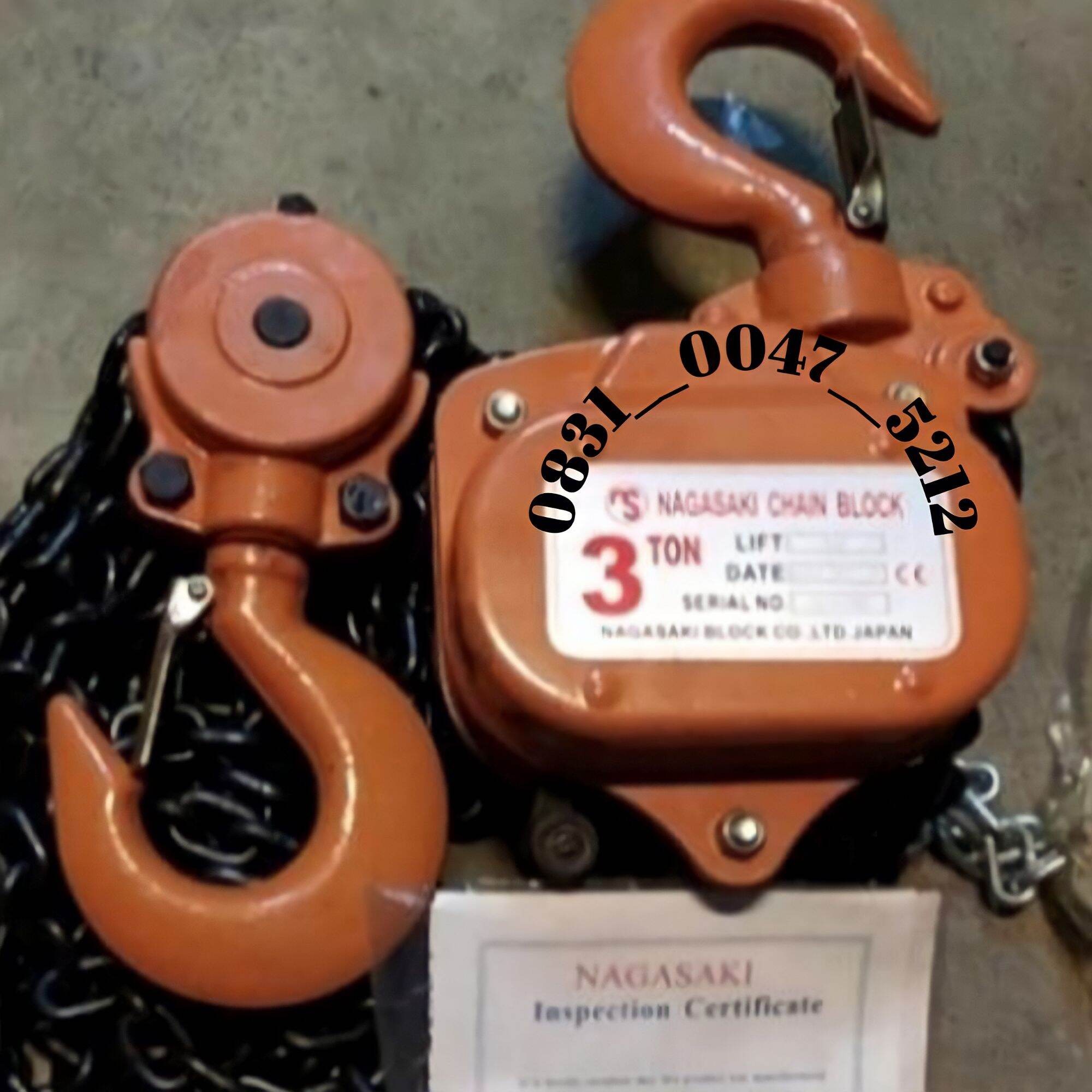 Chain block nagasaki 3 Ton 5 meter chain block / takel manual 3 Ton 3 ...