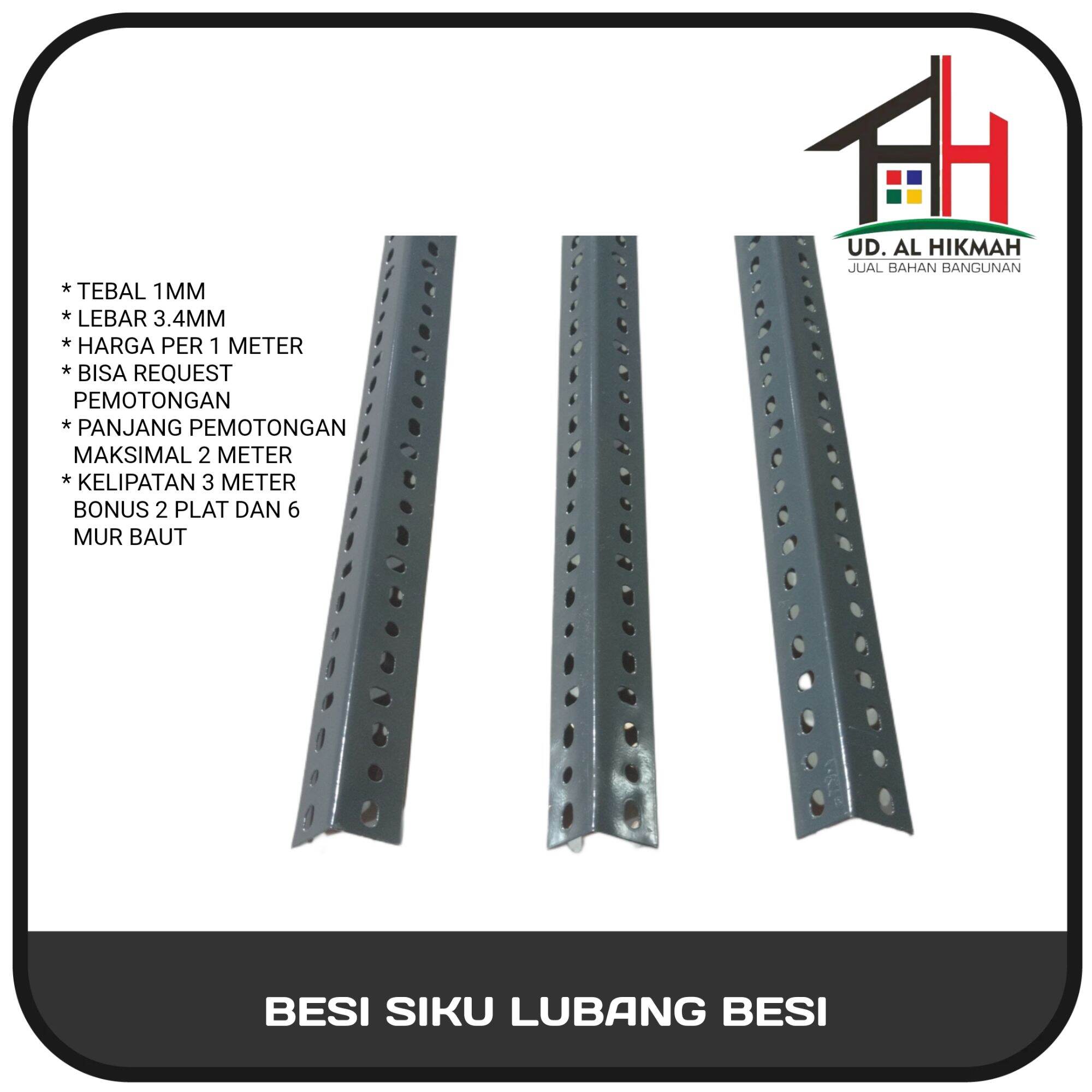 SIKU Rak Besi / Siku Lubang BESI 1 meter tebal 1 mm | Lazada Indonesia