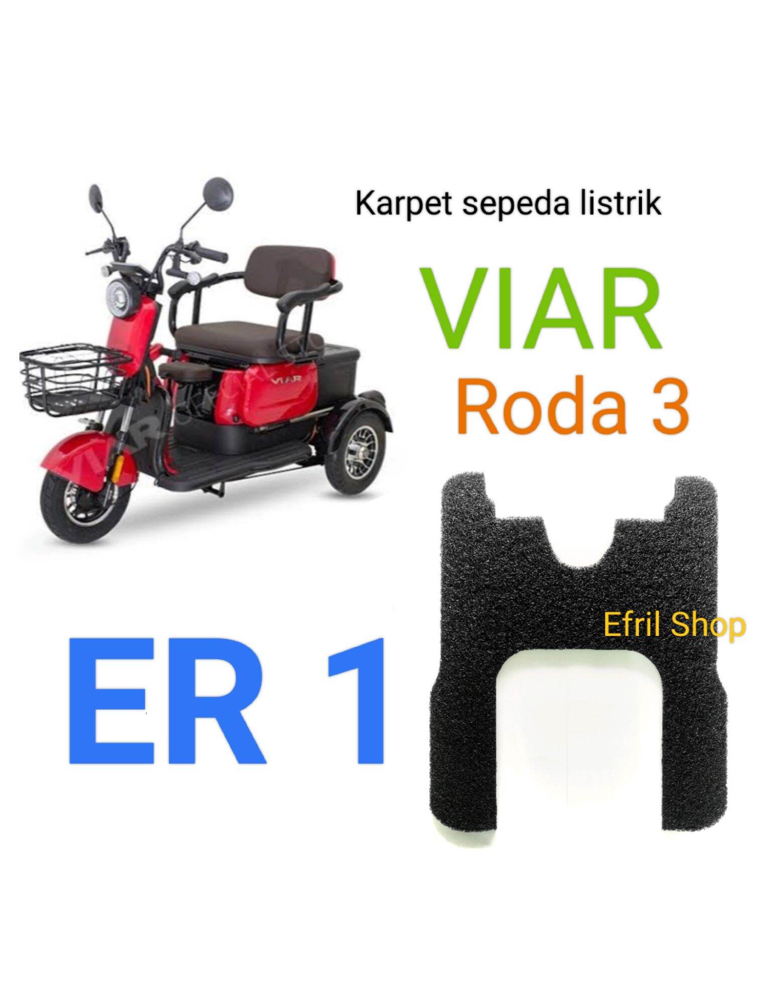 Karpet sepeda motor listrik roda tiga Viar ER1 roda 3 Viar ER 1 ...