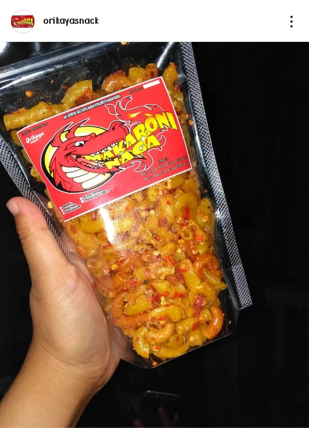 snack makanan ringan makaroni pedas rempah cabe asli orikaya snack ...