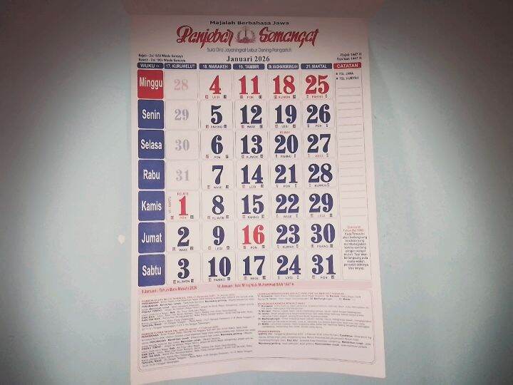 kalender 2026 penyebar semangat panjebar semangat wuku primbon jawa ...