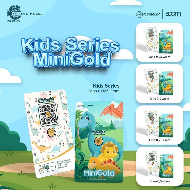 Minigold 0.025 GRAM ~ MINIGOLD GIFT SERIES DINO GRAMASI 0.025 GRAM EMAS MINI GOLD MURNI LOGAM ...