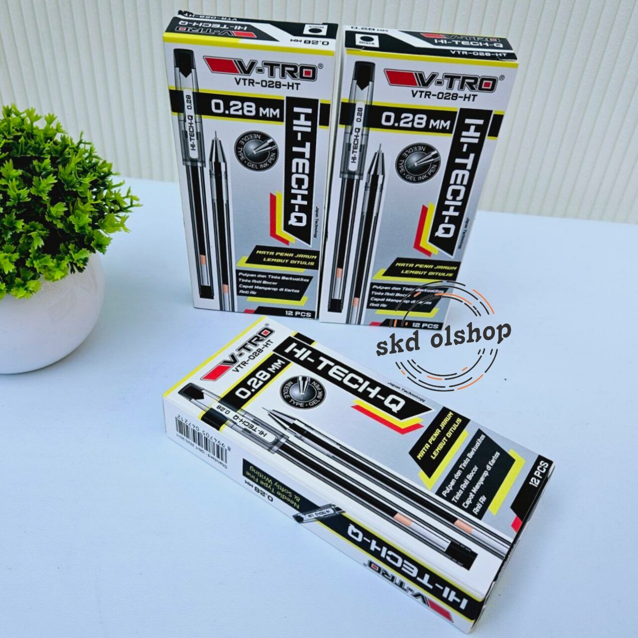 pulpen pena HI-TECH 0,28 mm isi 1 lusin / 12 pcs merek v-tro | Lazada ...