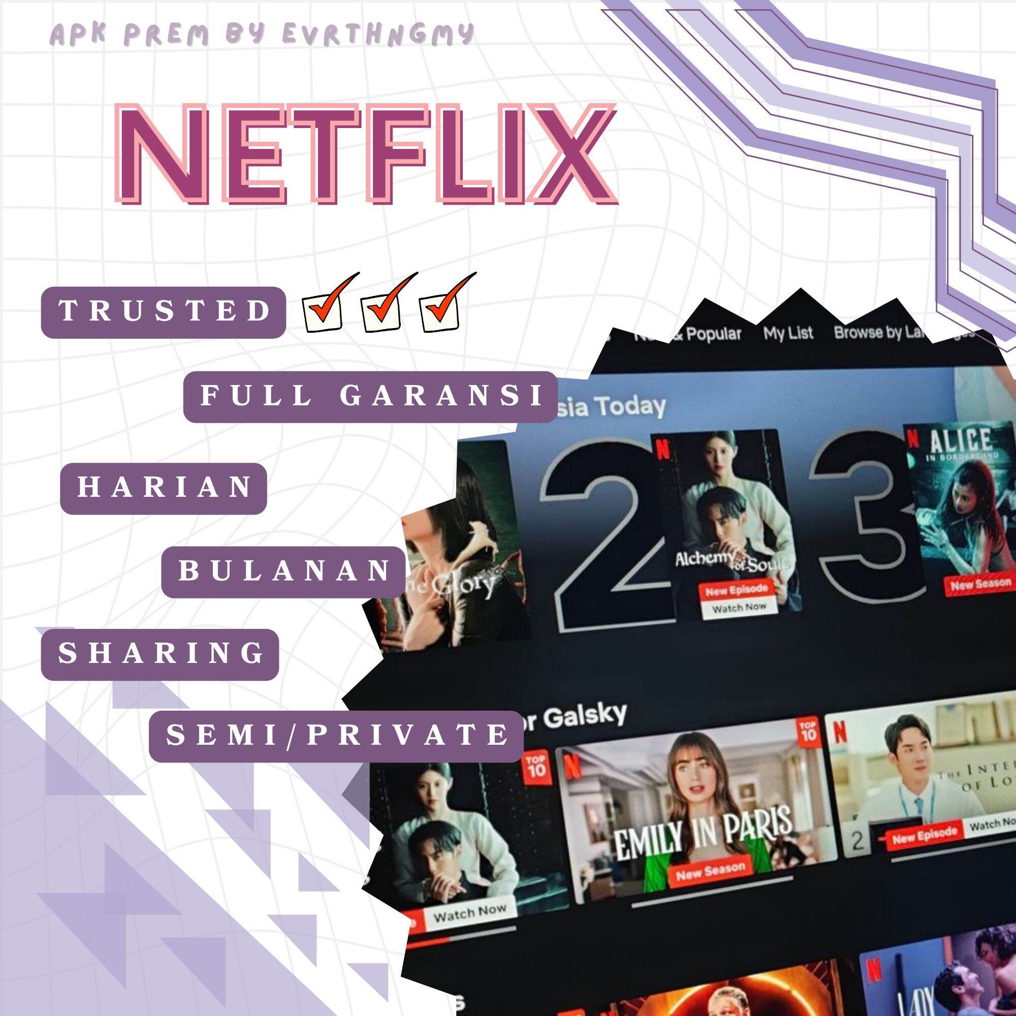 Netflix Premium Sharing Private Harian Bulanan Best Seller | Lazada ...